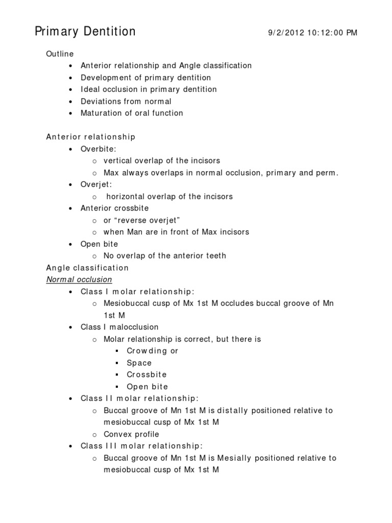 Ortho Outline | PDF | Puberty | Tooth