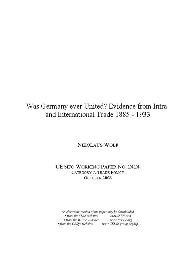 Niko Wolf Was Germany Ever United 2008 | PDF | Germany | World Politics