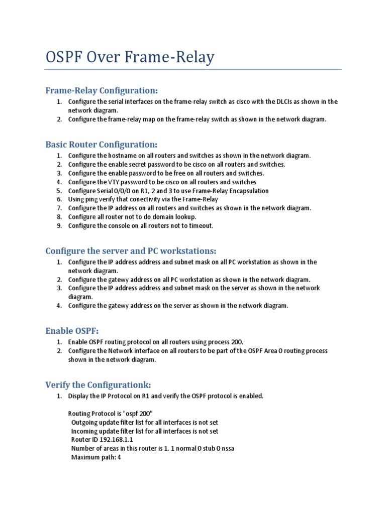 OSPF Frame Relay | PDF | Router (Computing) | Communications Protocols
