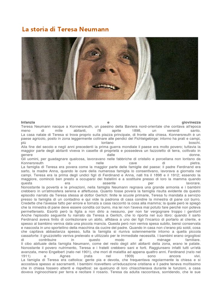 La Storia Di Teresa Neumann | PDF