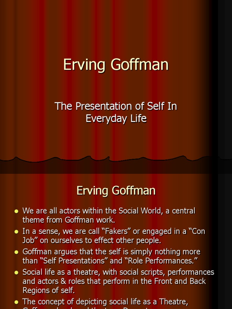 Erving Goffman | PDF | Social Psychology | Cognition
