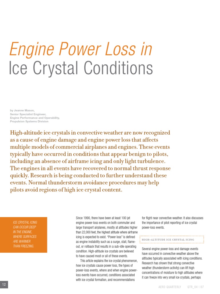 Engine Power Loss in Ice Crystal Conditions | Download Free PDF | Ice ...