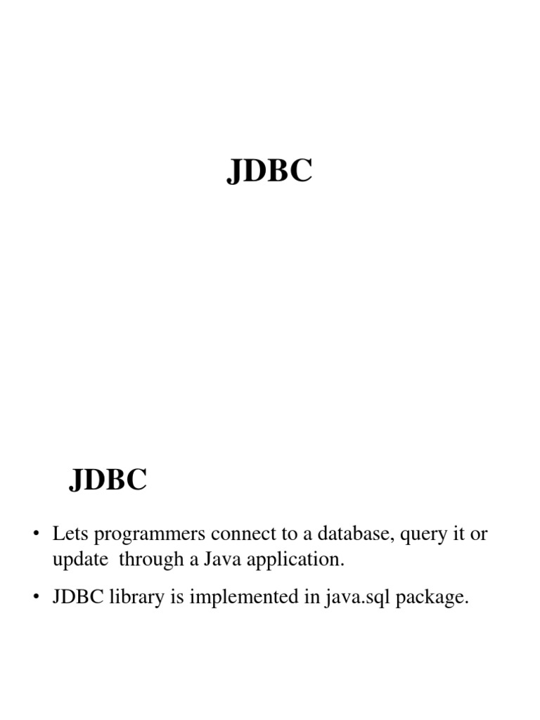JDBC | PDF | Databases | Computer Engineering