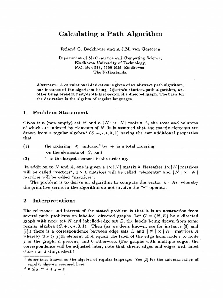Calculating A Path Algorithm | PDF | Matrix (Mathematics) | Vector Space