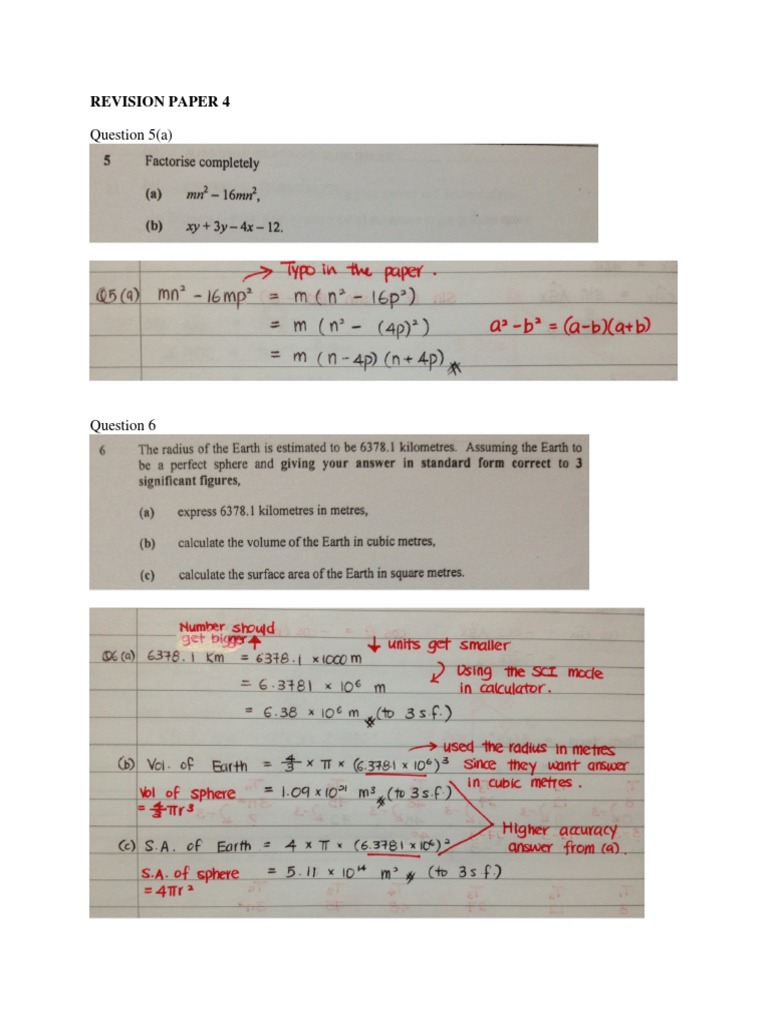 2013 Revision Paper 4 | PDF