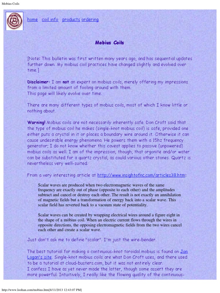 Mobius Coils | PDF | Wire | Inductor