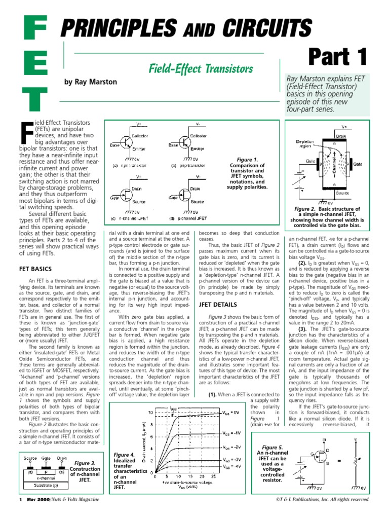 FET Principles and Circuits, Part 1 To 4, by Ray Martson, Nuts and ...