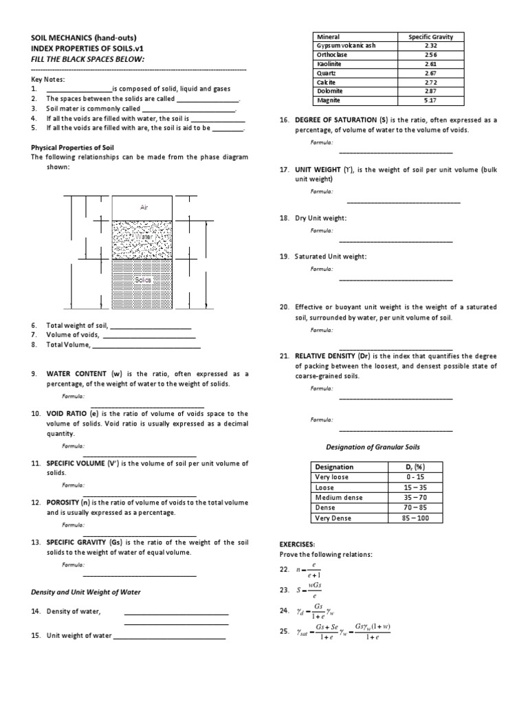 Soil Mechanics Reviewer | Density | Soil Mechanics