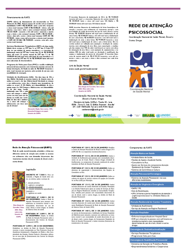 Folder Saude Mental Raps | PDF | Bem-estar | Médico