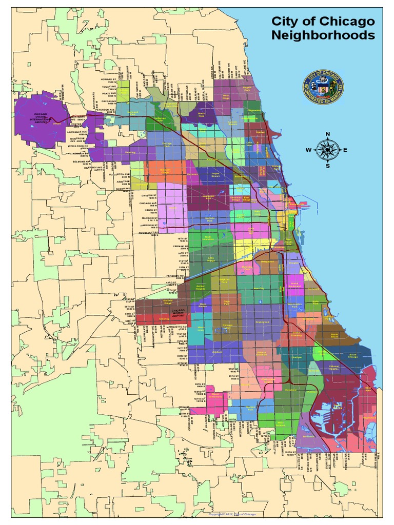 City Neighborhoods Poster of Chicago | PDF | Chicago | Illinois