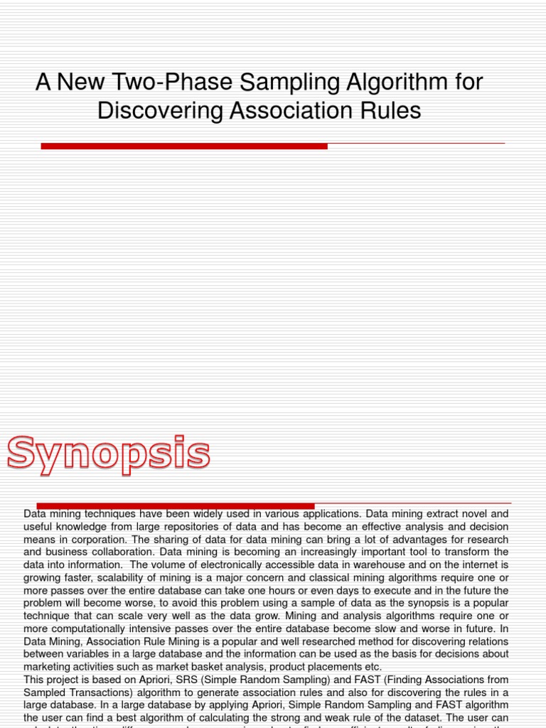A New Two-Phase Sampling Algorithm For Discovering Association Rules | PDF | Databases ...