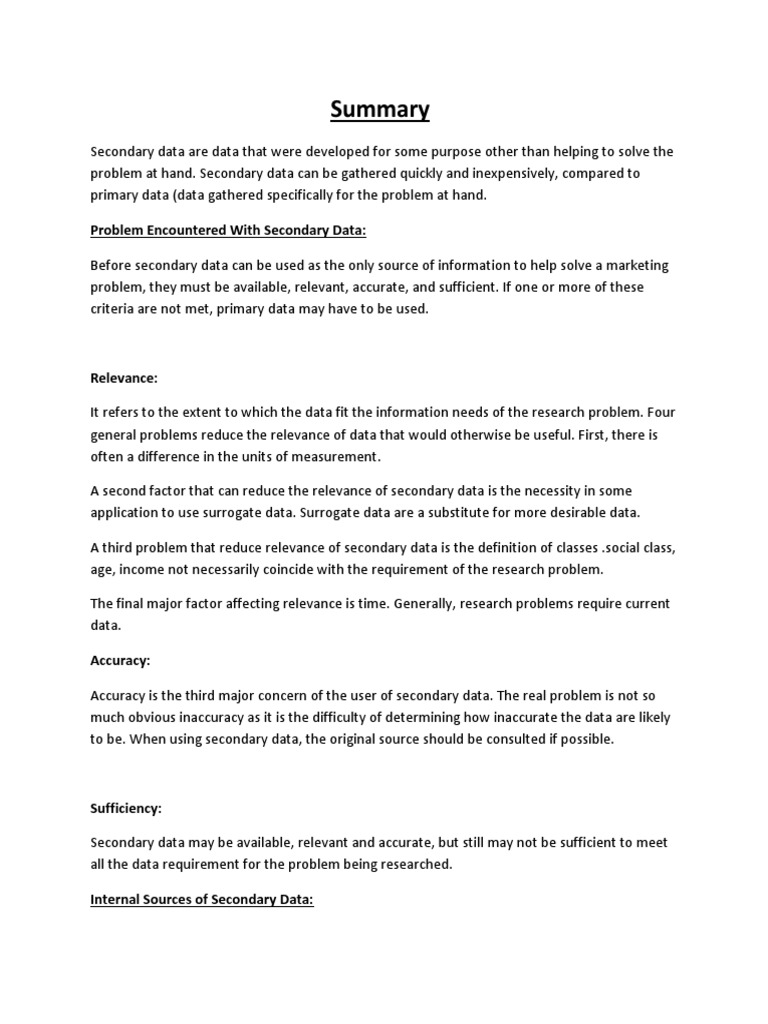Secondary Data | PDF | Marketing Research | Marketing