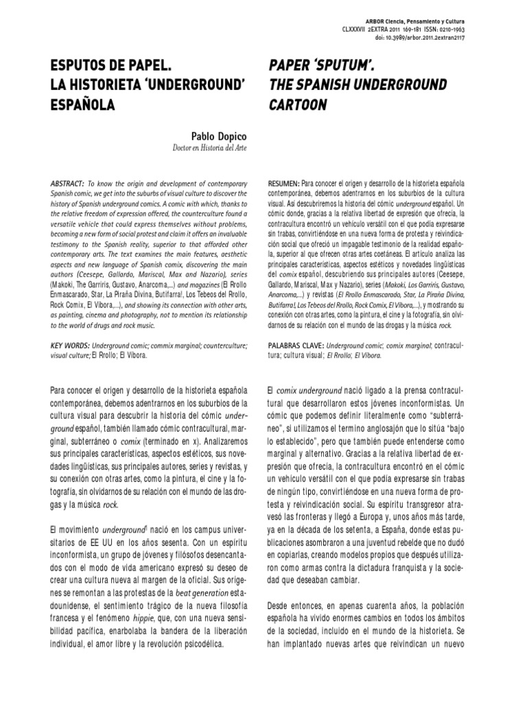 Historia del cómic underground español | PDF | Clásicos