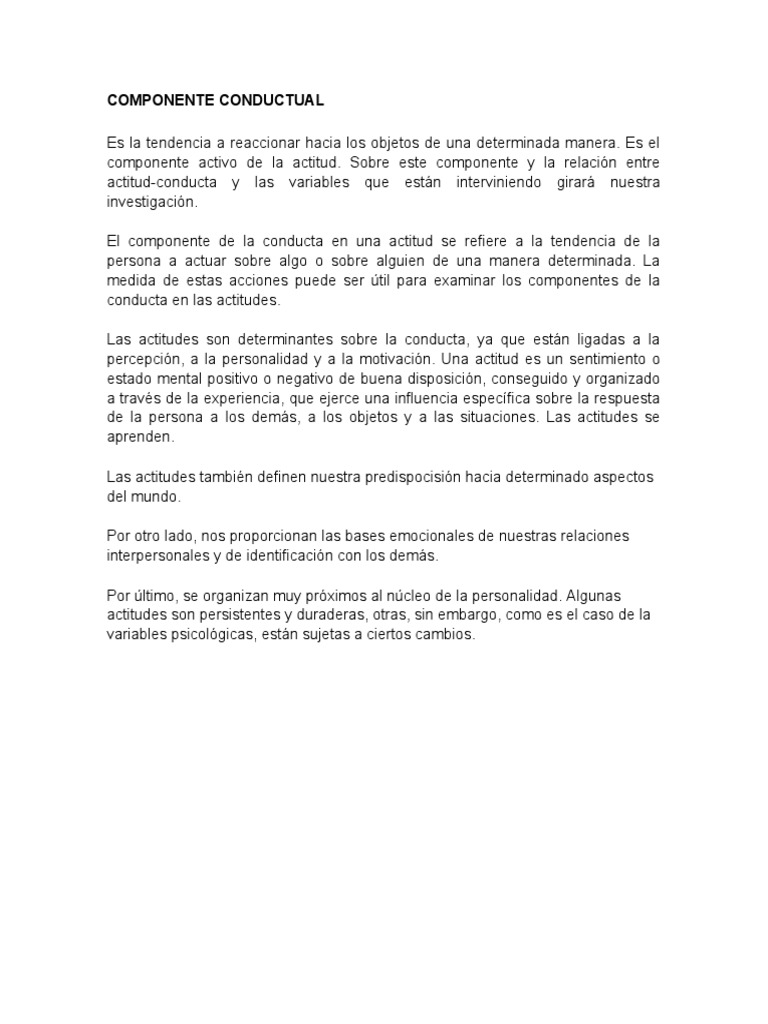 Componente Conductual | PDF