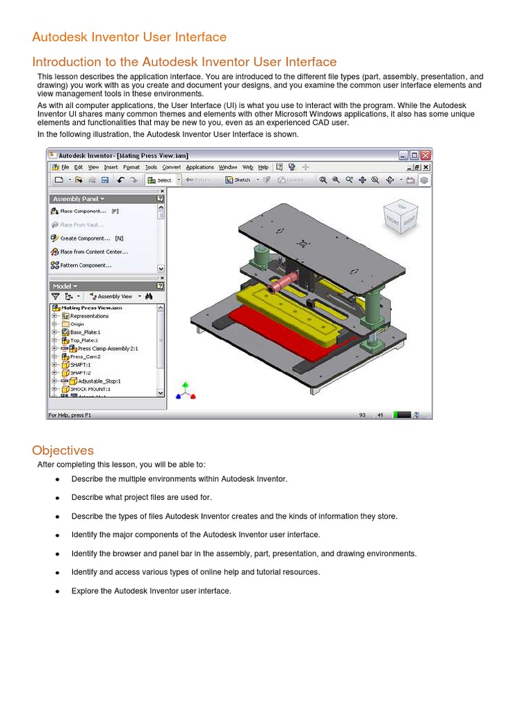 01 Autodesk Inventor User Interface | Download Free PDF | Auto Cad ...