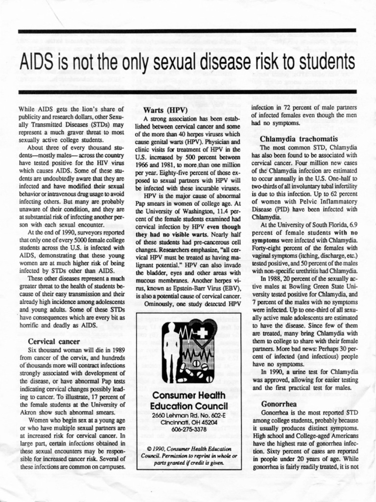 AIDS is Not the Only STD Risk to Students | Sexually Transmitted ...