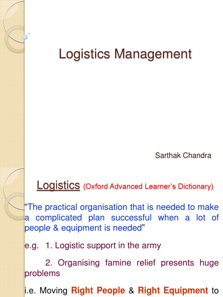 Logistics Management | PDF | Logistics | Distribution (Business)