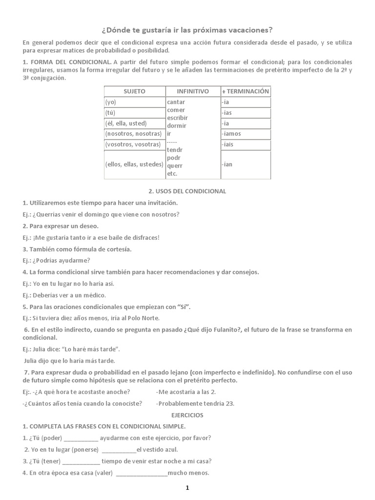 Futuro #3. Condicional | PDF | Idiomas