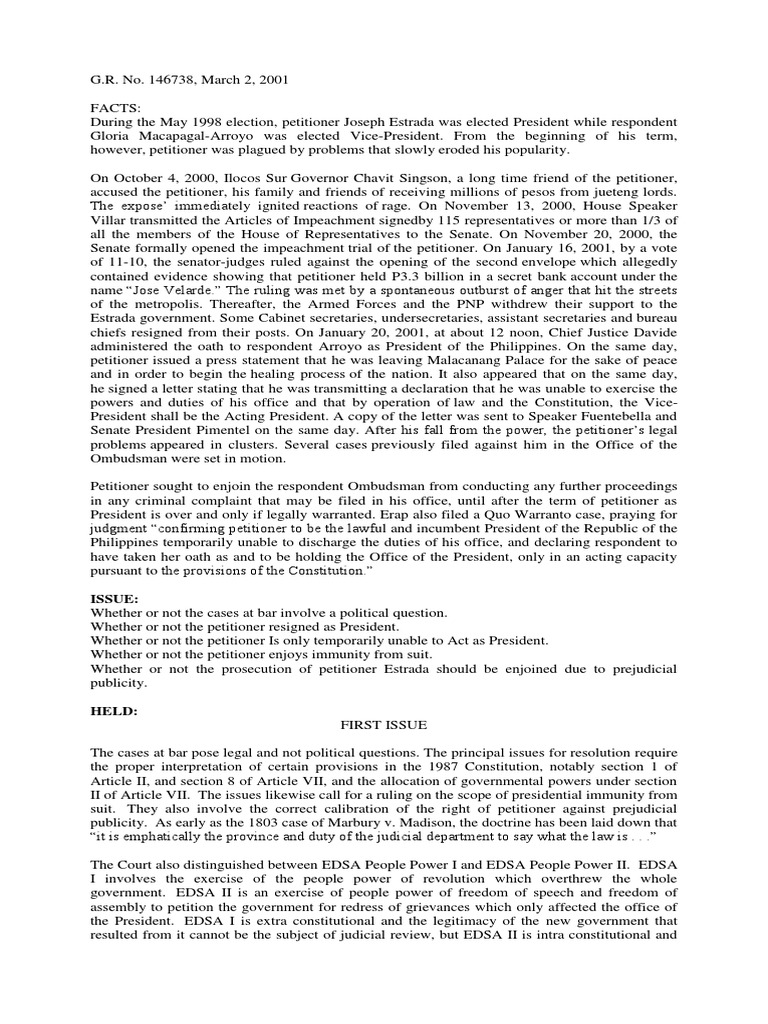 The Supreme Court Decision on the Legality of Joseph Estrada's ...