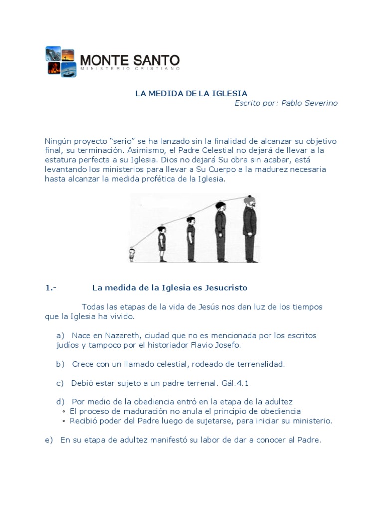 LA MEDIDA DE LA IGLESIA/ Pablo Severino | PDF | Jesús | Iglesia Católica
