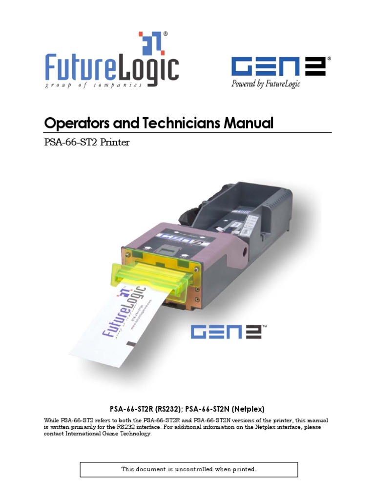 Futurelogic GEN2 | PDF | Printer (Computing) | Electronics