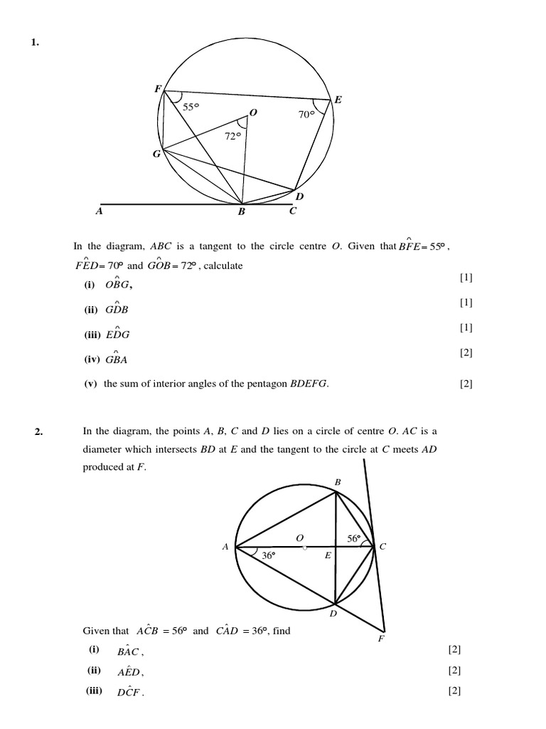 Geometrical Properties of Circles | PDF | Circle | Triangle