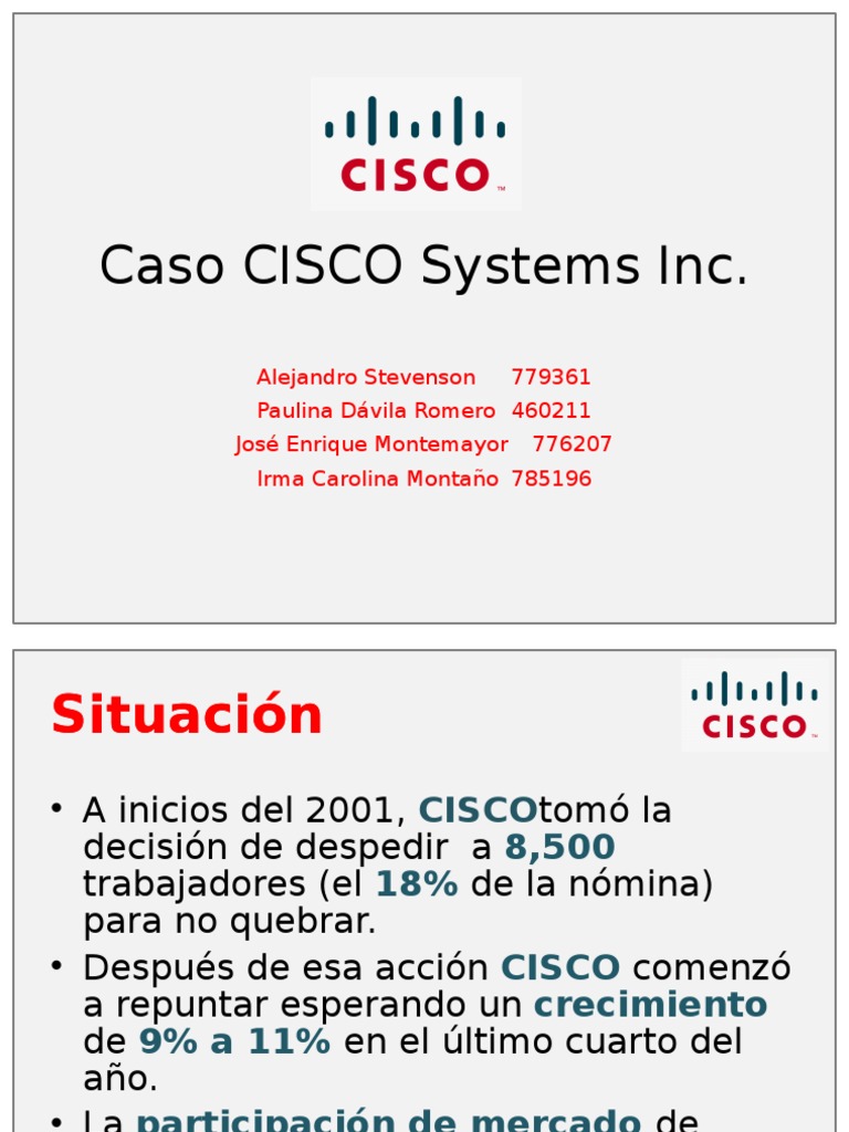 Caso Systems Inc-Presentación-Equipo-1 | PDF | Cisco Systems | Red de ...