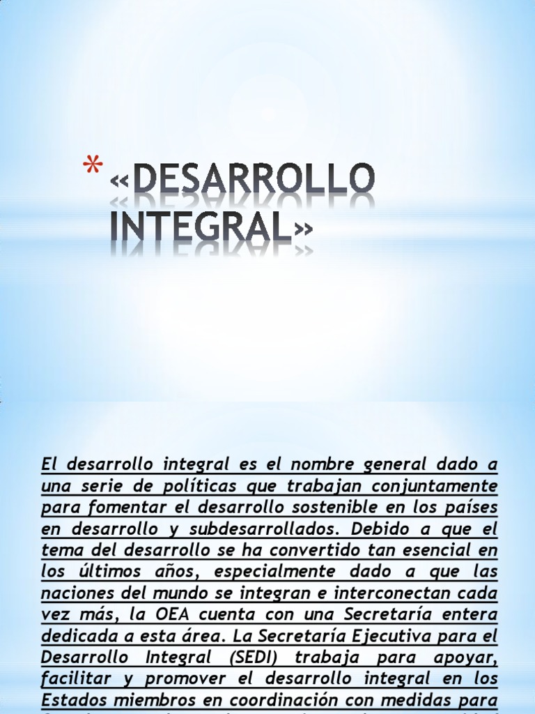 Desarrollo Integral | Integral | Aprendizaje