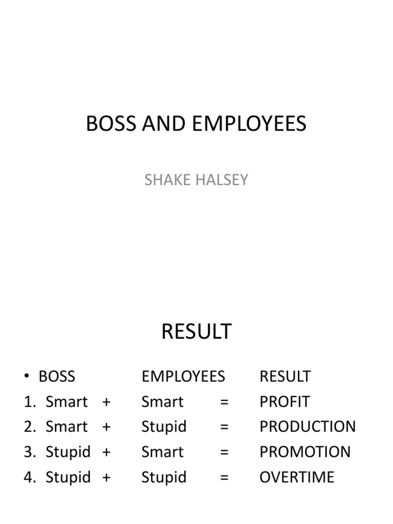 Boss and Employees | PDF | Computers
