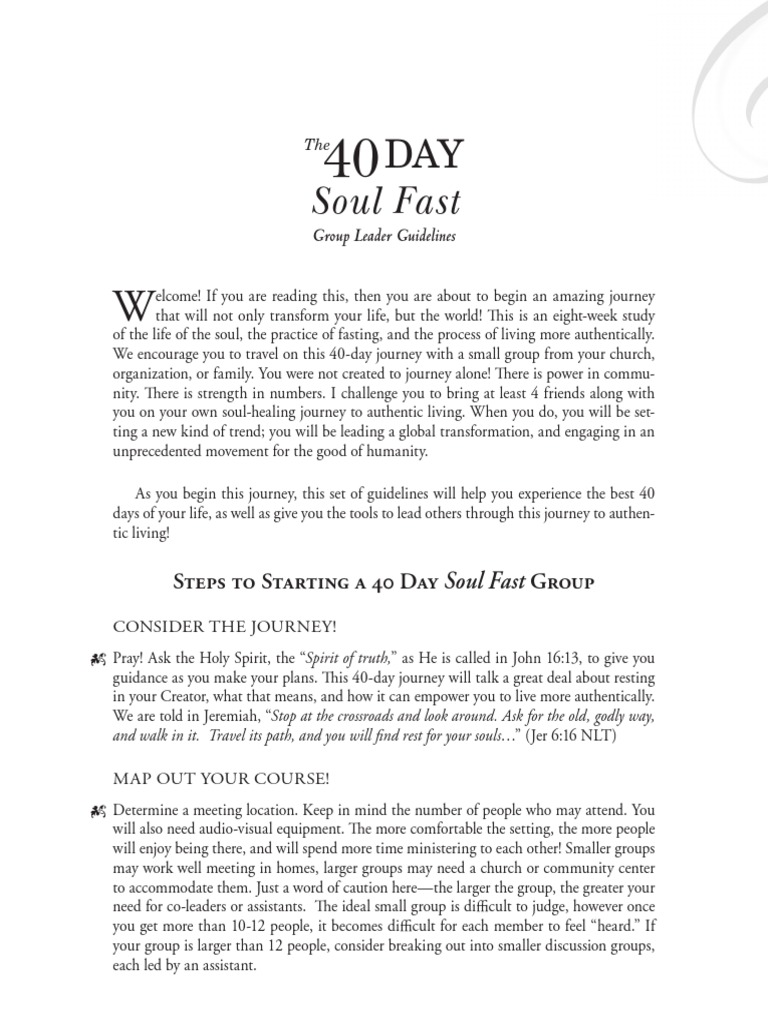 40 Day Leader Guide | PDF | Fasting | Jesus