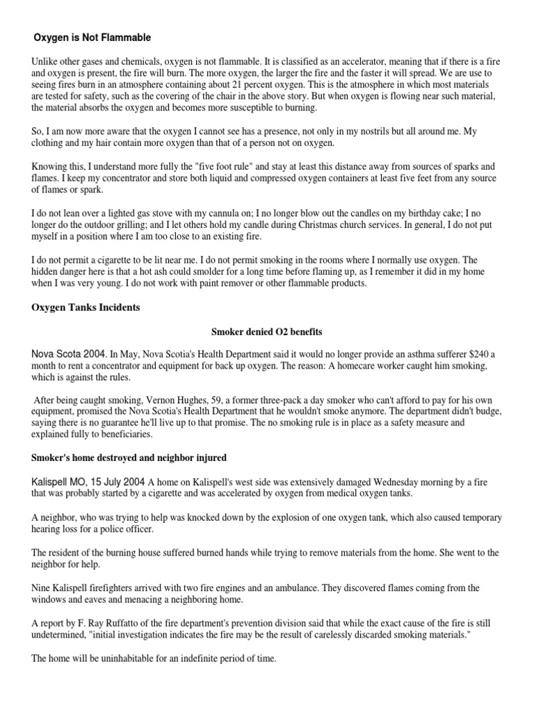 Oxygen Tanks Incidents and Fires | PDF | Flammability | Oxygen