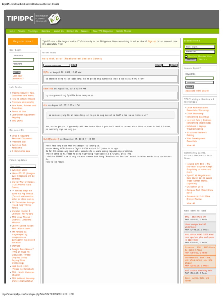 Hard Disk Error (Reallocated Sectors Count) | PDF | Dvd | Hard Disk Drive