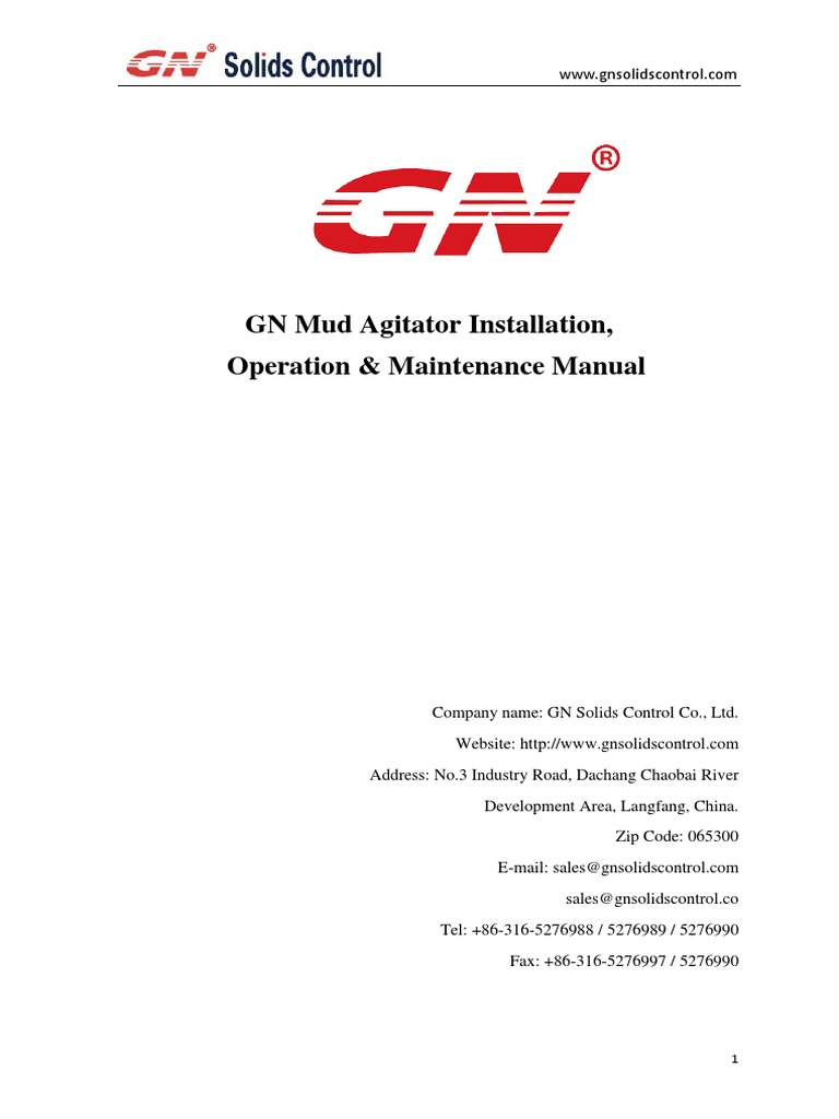 Agitator User Manual | PDF | Transmission (Mechanics) | Electric Motor