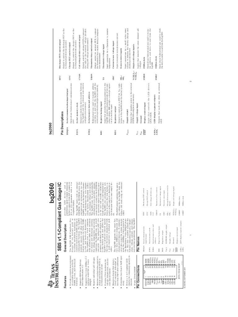BQ 2060 | PDF | Battery (Electricity) | Battery Charger
