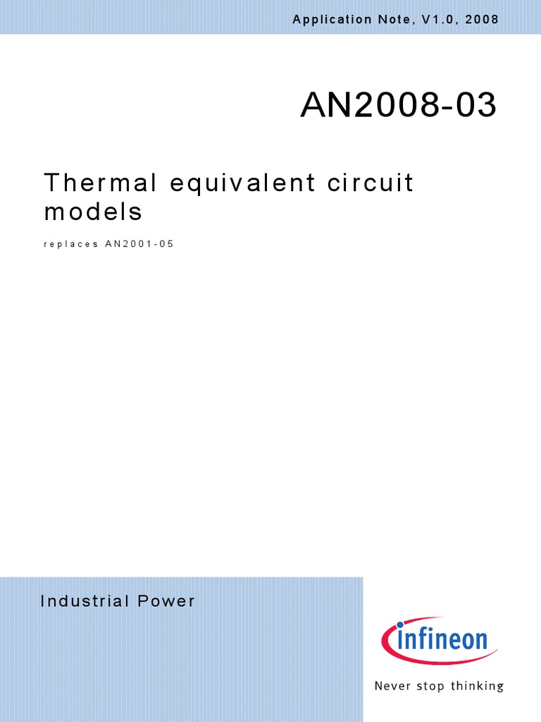 Infineon - AN2008-03 - Thermal Equivalent Circuit Models | PDF | Heat ...