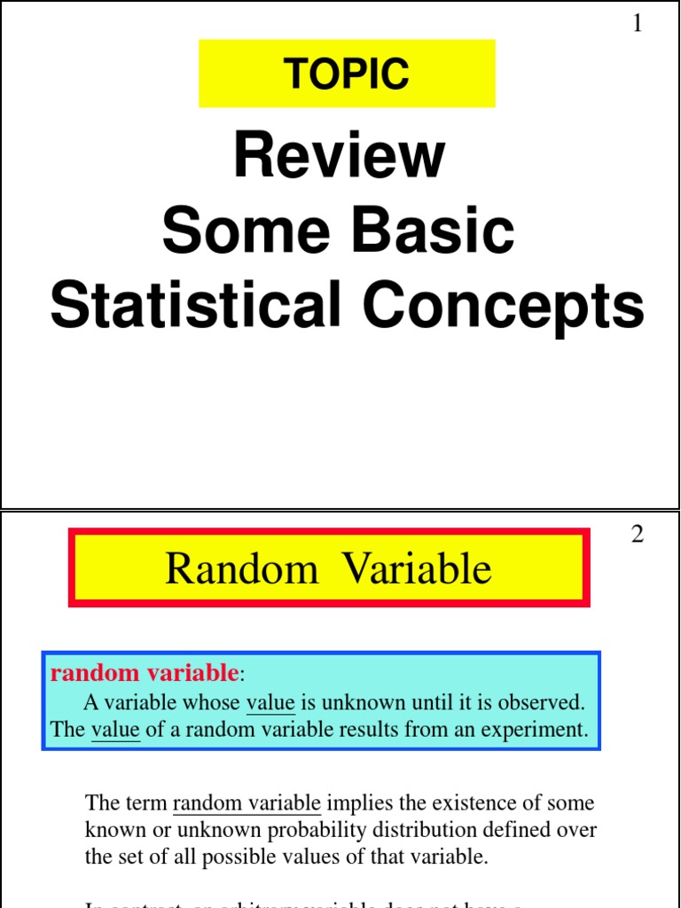 Review Some Basic Statistical Concepts: Topic | Download Free PDF ...