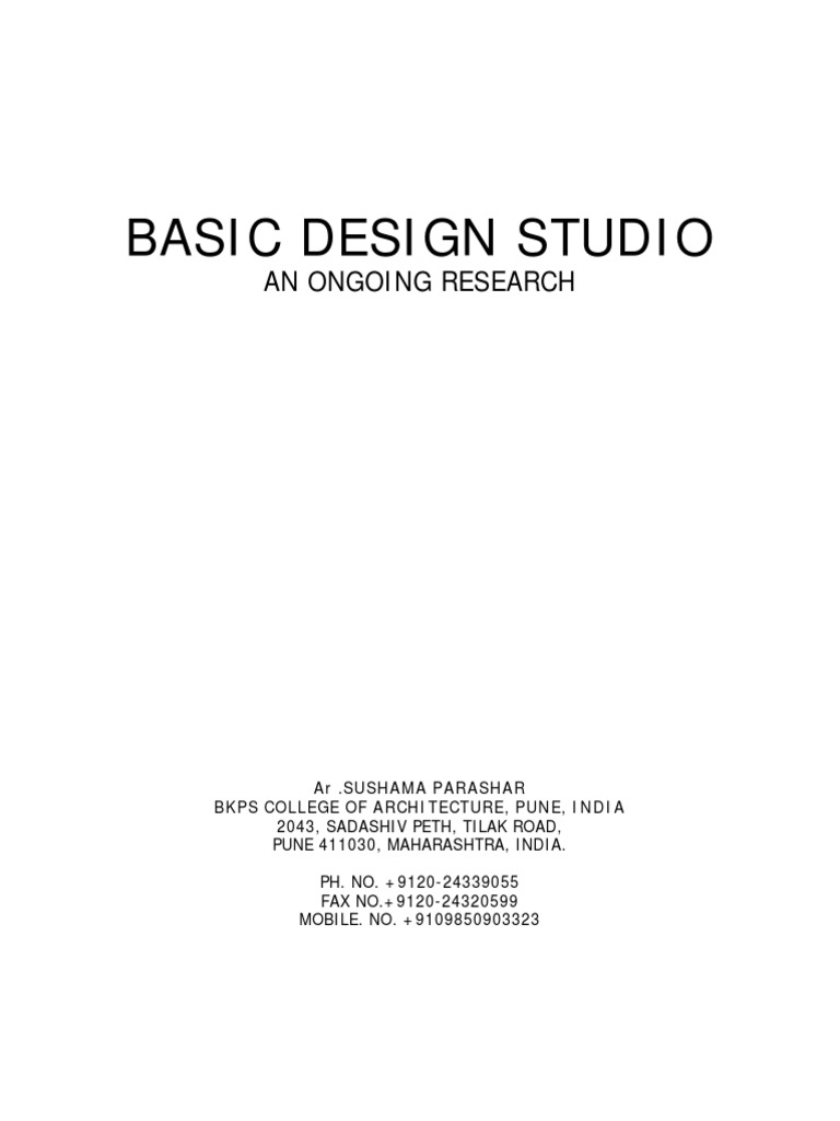 Basic Design Studio | PDF | Design | Creativity