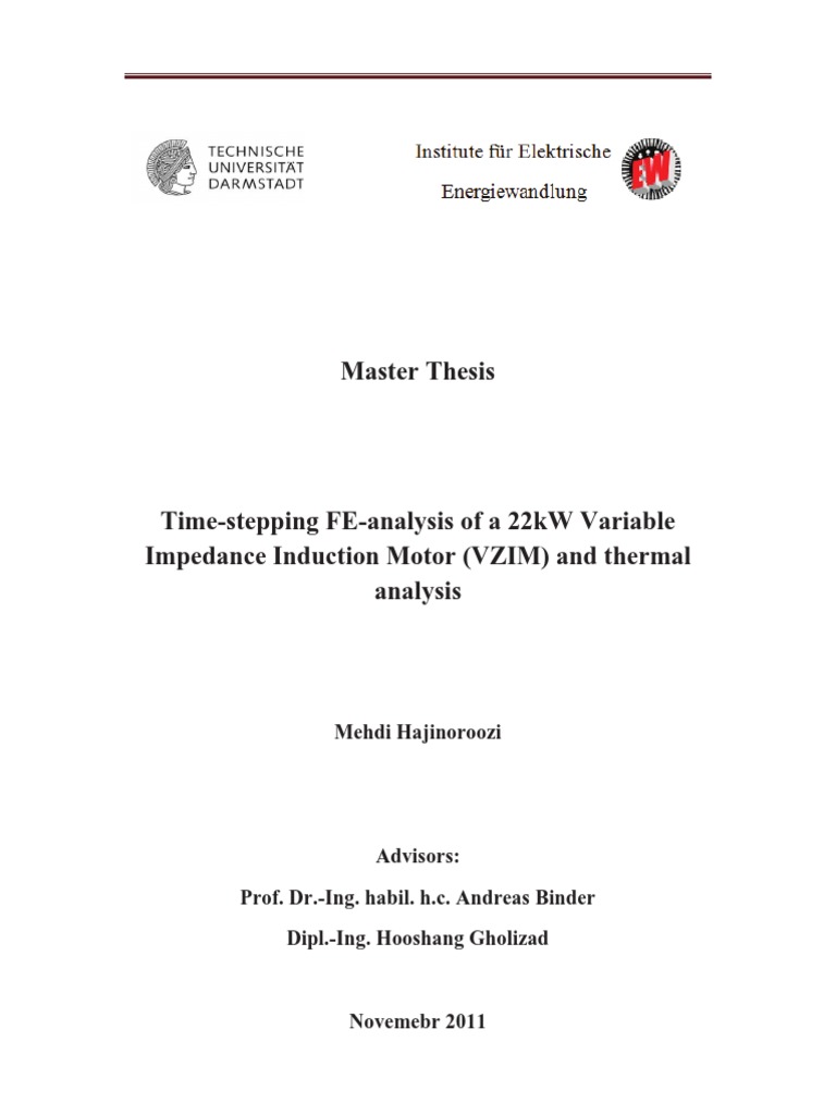 Induction Motor Analysis Pdf Finite Element Method Partial Differential Equation