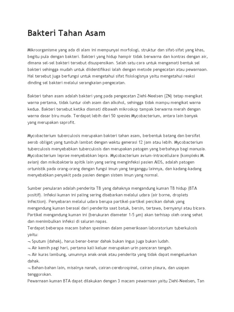 Bakteri Tahan Asam | PDF