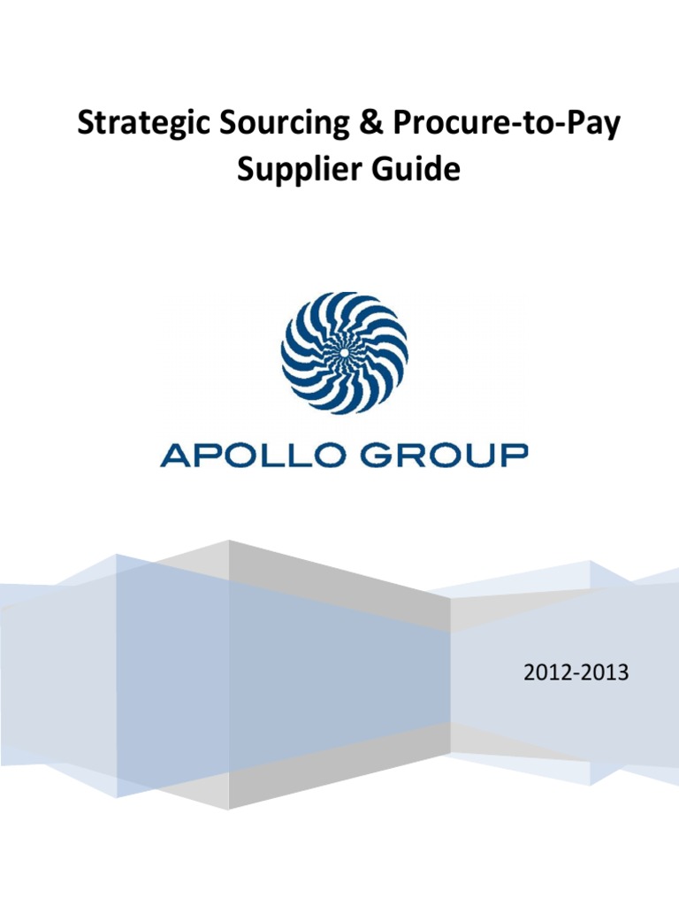 Apollo Group Supplier Guide | PDF | Request For Proposal | Procurement