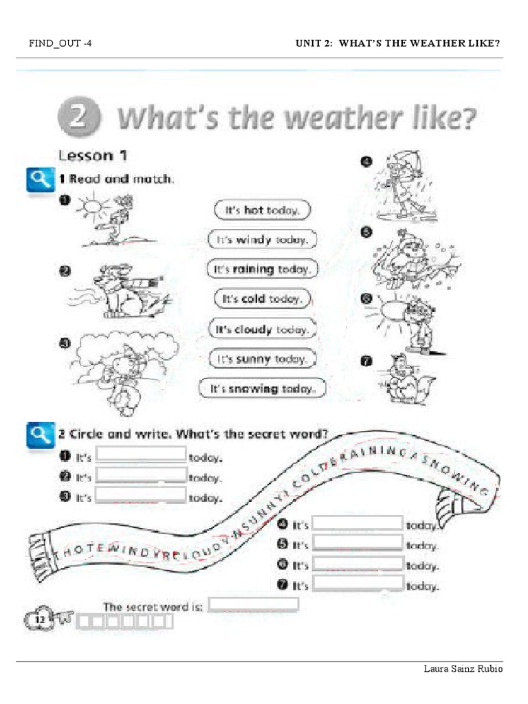 Weather Lesson for Find Out 4 | PDF