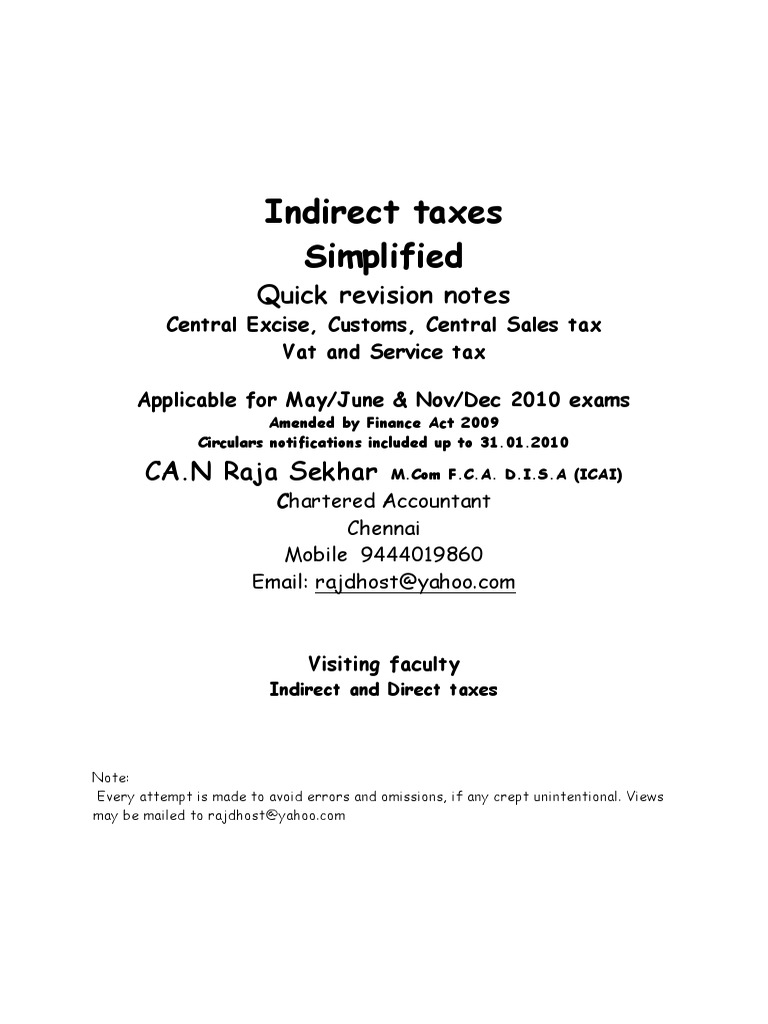 Idt Summary | PDF | Excise | Taxation