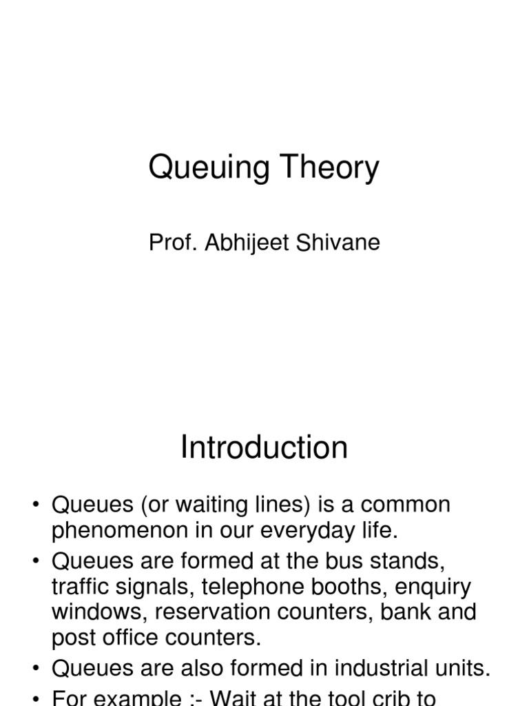 Queueing Theory | PDF | Probability Distribution | Mean