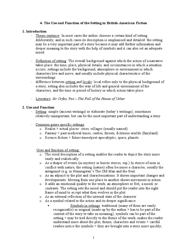 The Use and Function of The Setting | PDF | Orpheus | Fairies