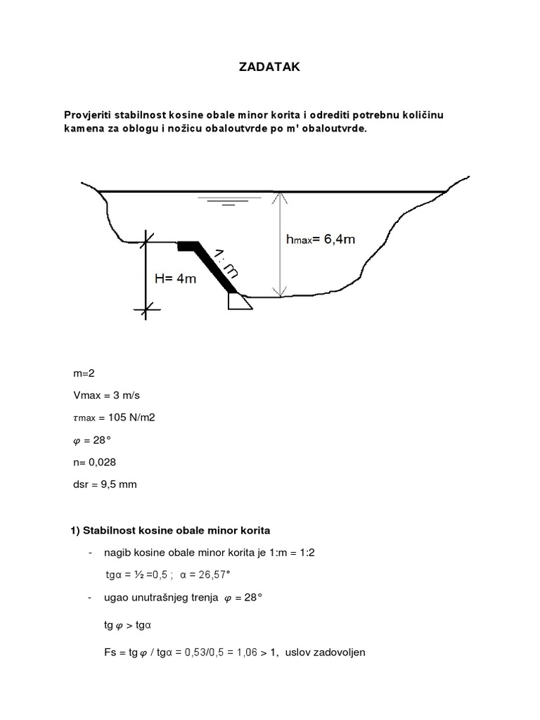 ZADATAK Regulacija Vodotoka | PDF