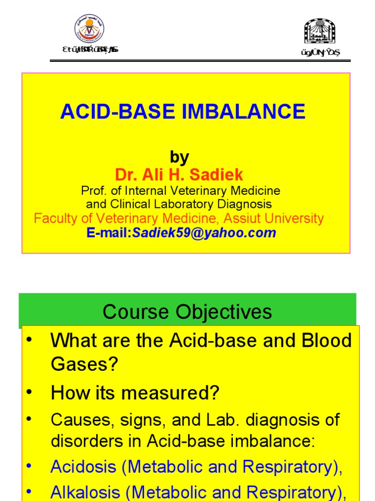 Acid Base Disorders For Vet. Students | PDF | Bicarbonate | Clinical ...