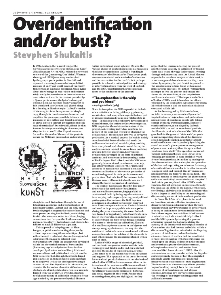 Overidentification And/or Bust? | PDF | Slovenia | Philosophical Movements