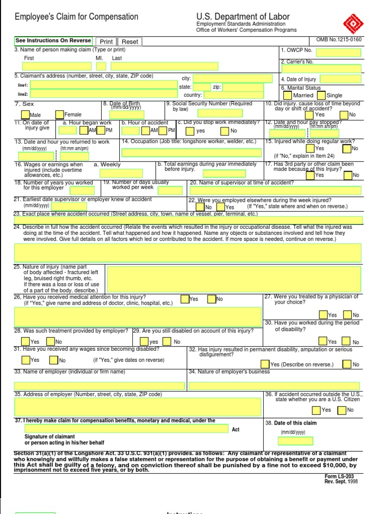 Department of Labor: ls-203 | PDF | Employment | Labor