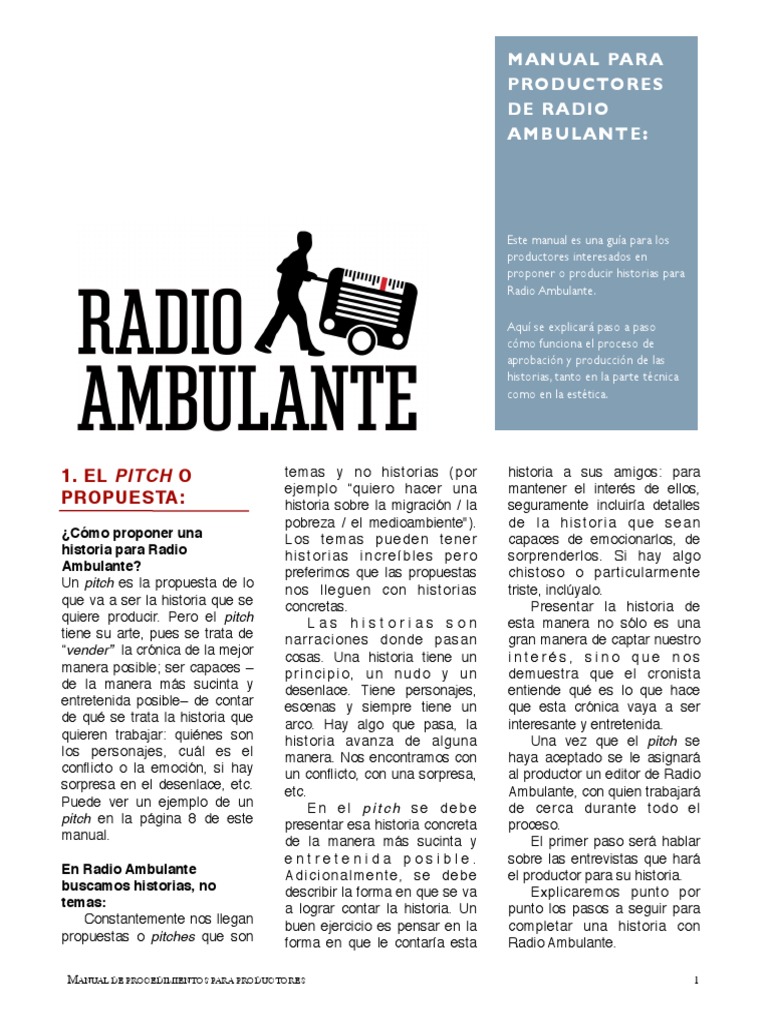 Manual para Productores de Radio Ambulante | PDF | Radio | Sonido