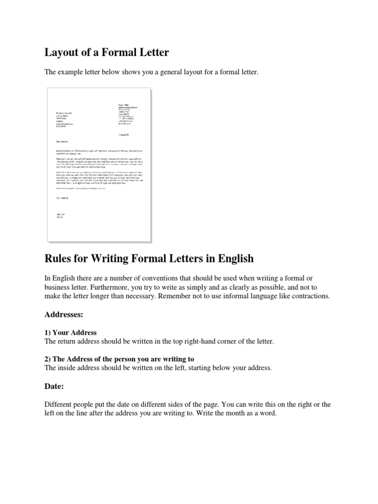 Formal Letter Writing Guidelines | PDF | Career & Growth